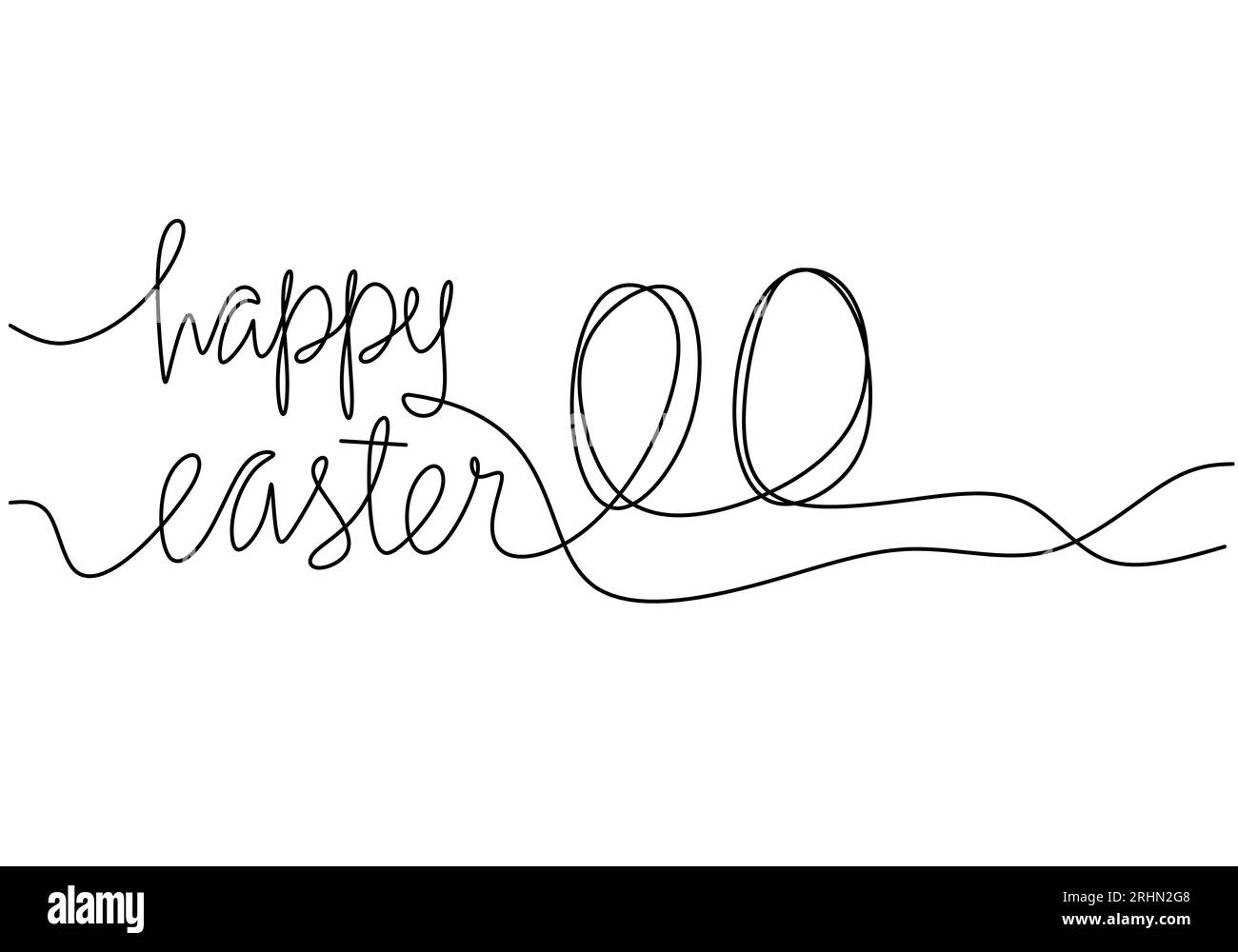 One continuous single line of two eggs for easter day isolated on white ...
