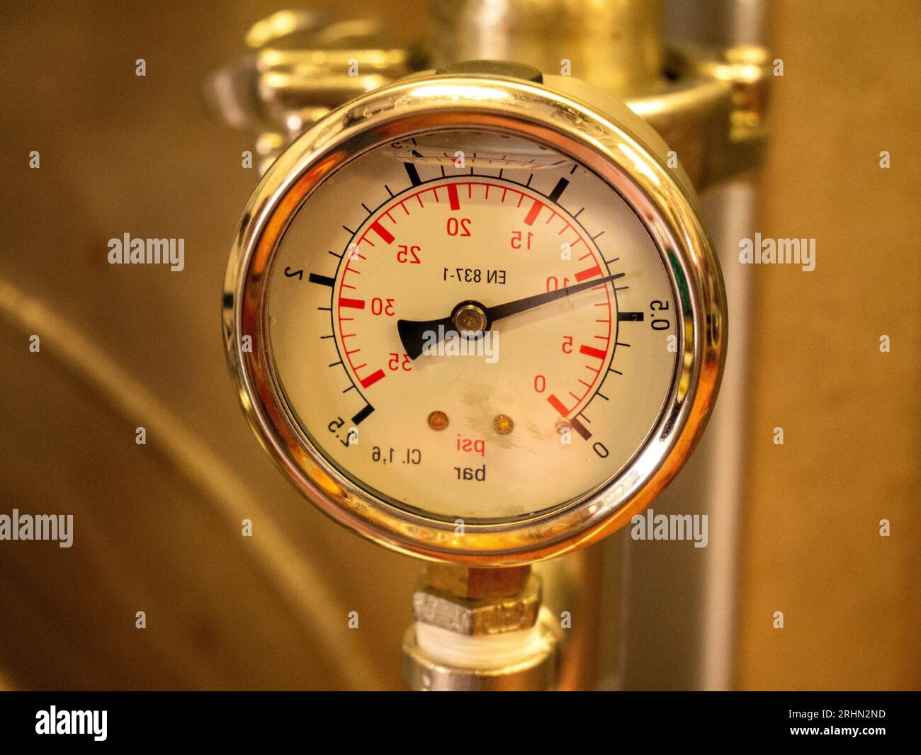 Pointer indicator of pressure on the industrial whiskey distiller ...