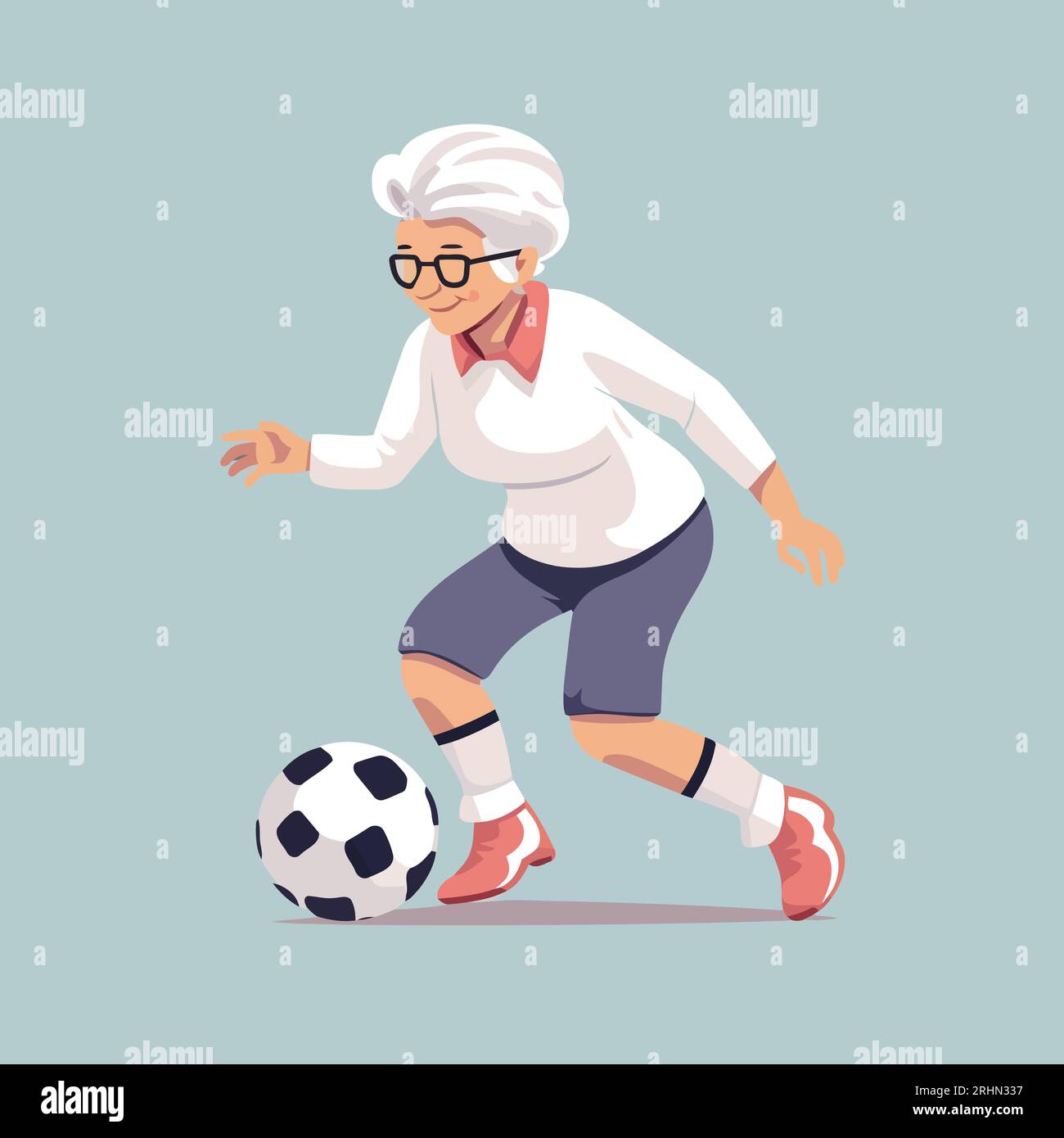 Old woman football Stock Vector Images - Alamy