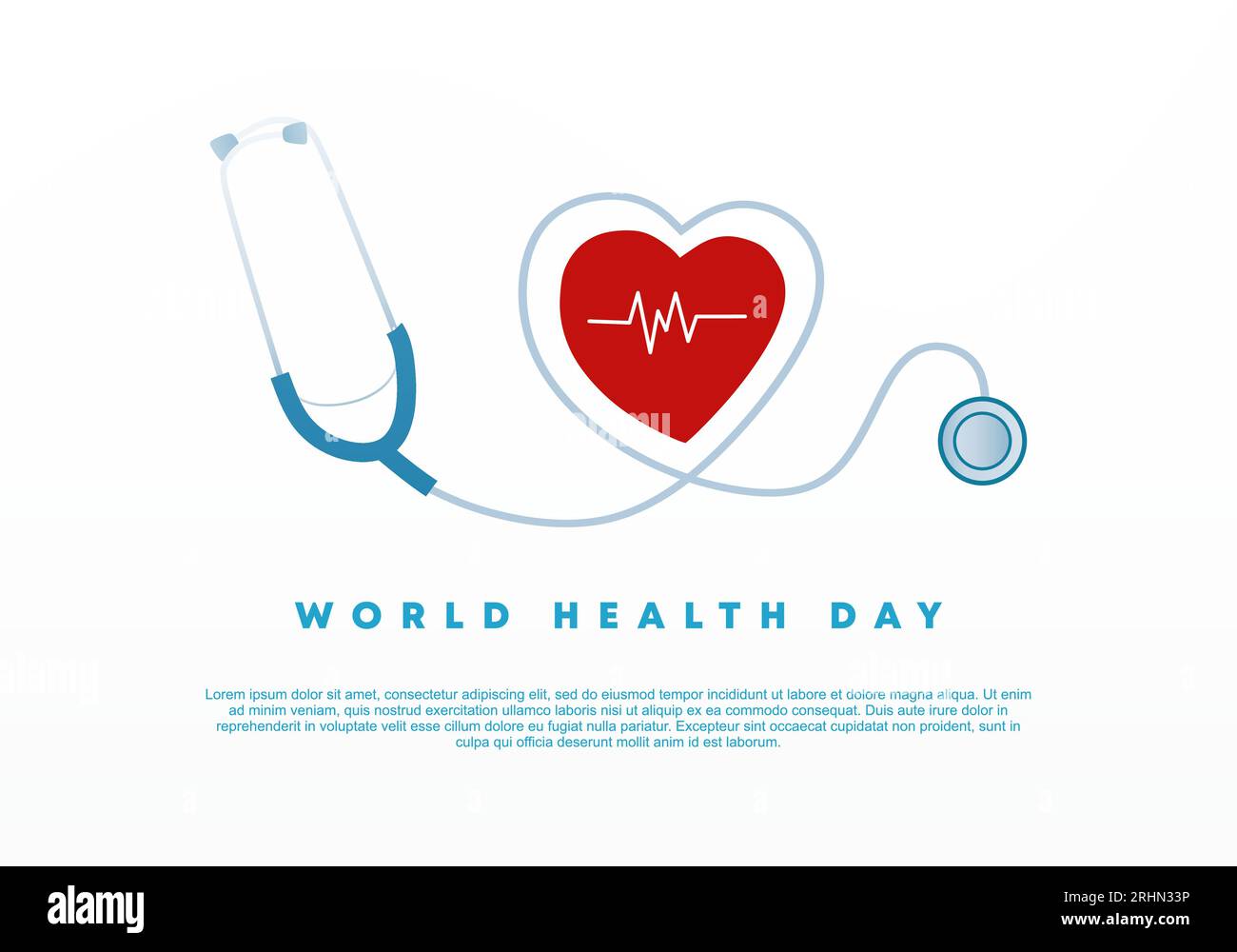 World health day background banner poster with heart beat and ...