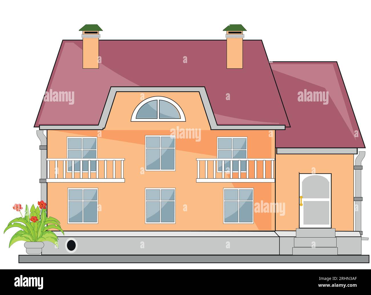 Vector illustration big vein building of the mansion Stock Vector Image ...