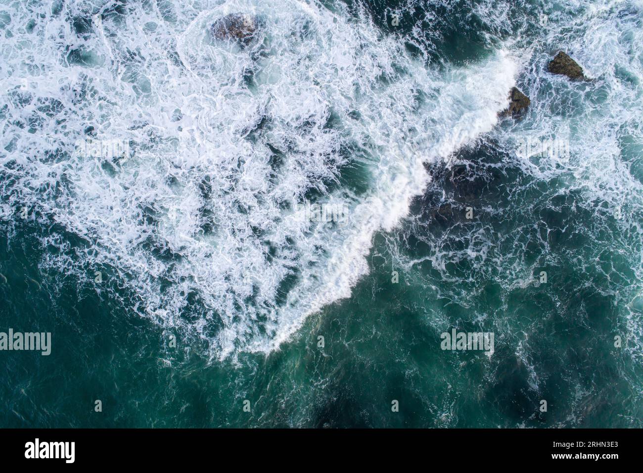 aerial top view of waves breaking on the shore Stock Photo - Alamy