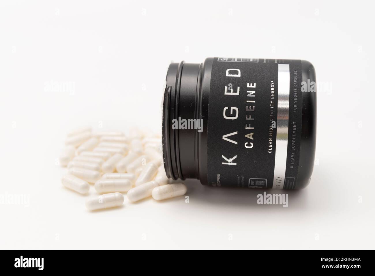 Fuji, Shizuoka, Japan - May 27, 2023: Caffeine by Kaged with veggie ...