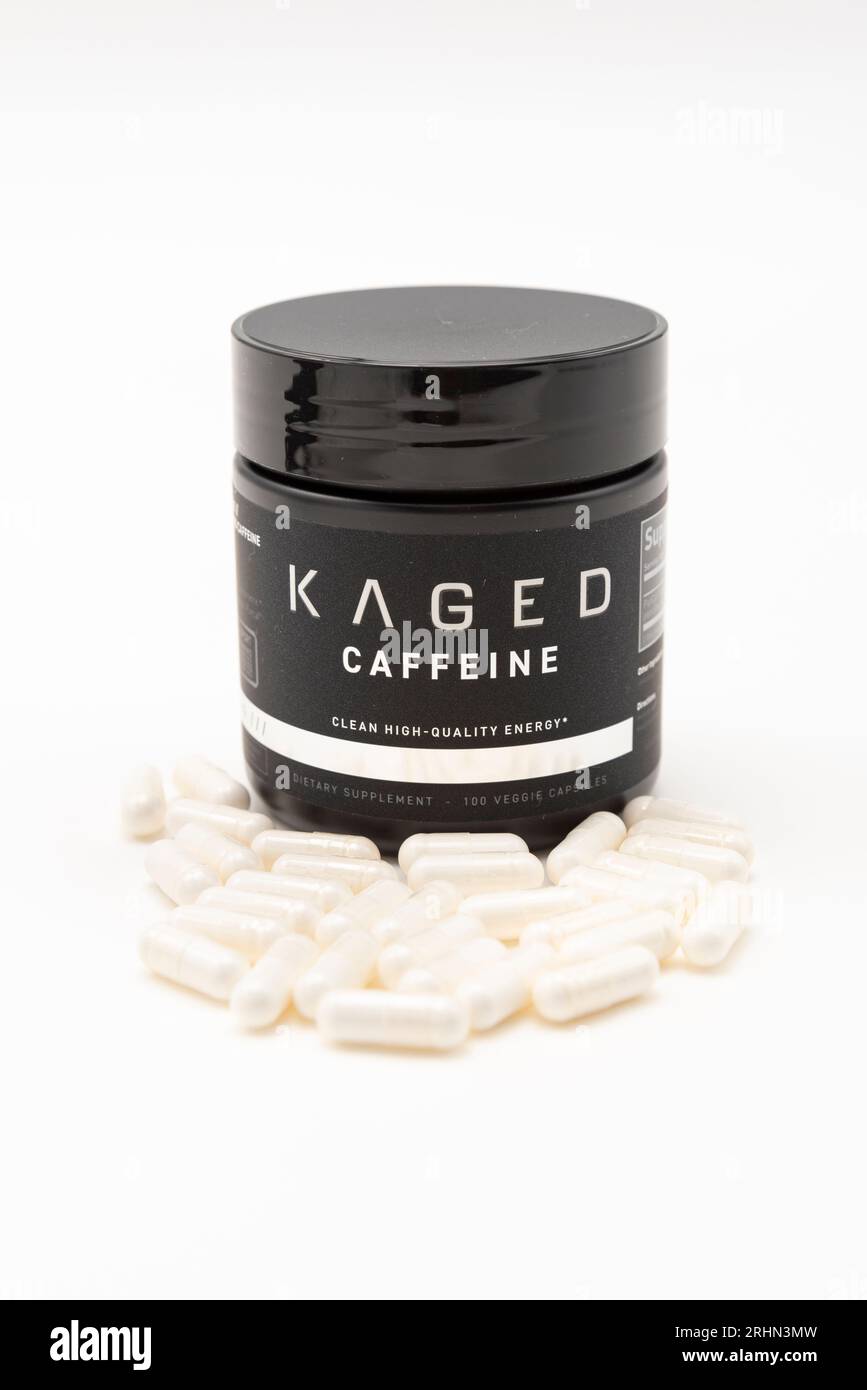 Fuji, Shizuoka, Japan - May 27, 2023: Caffeine by Kaged with veggie ...