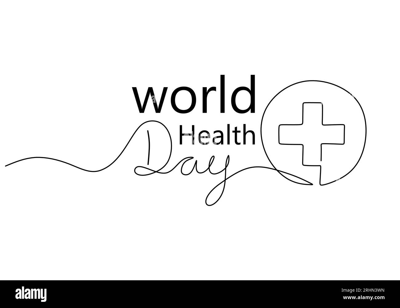 One continuous single line of cross for world health day isolated on ...