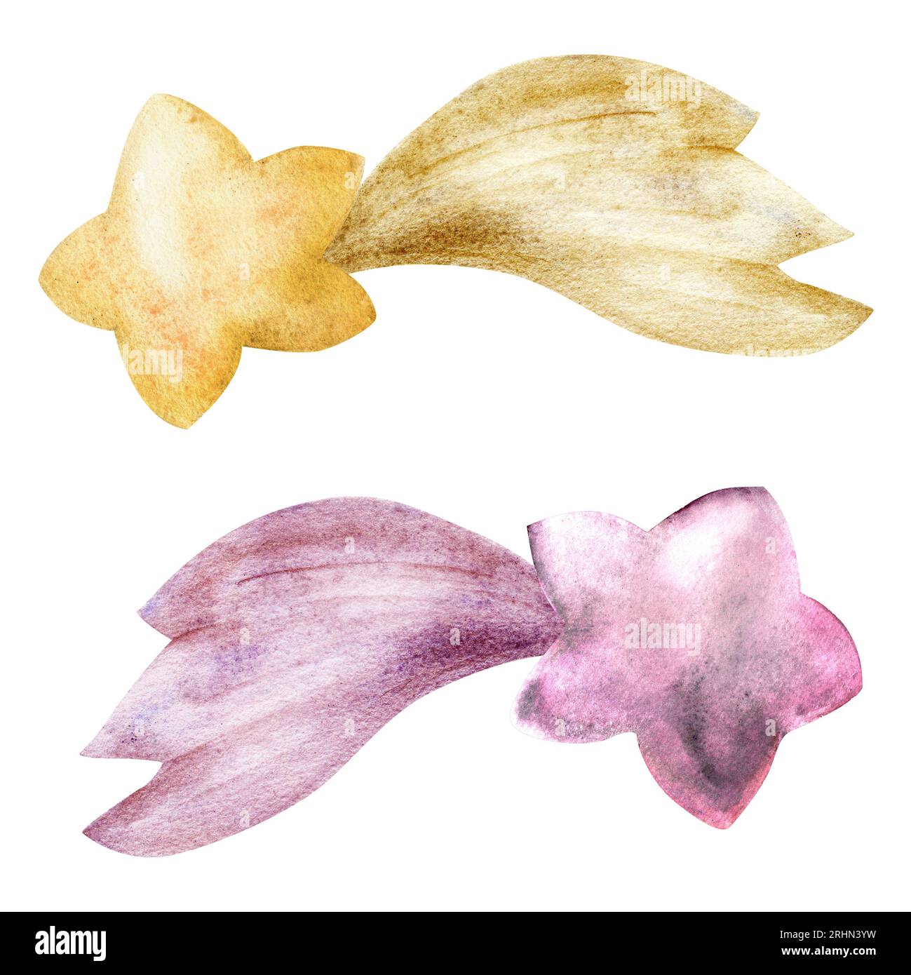 Watercolor hand drawn illustration, magical cosmos universe items ...