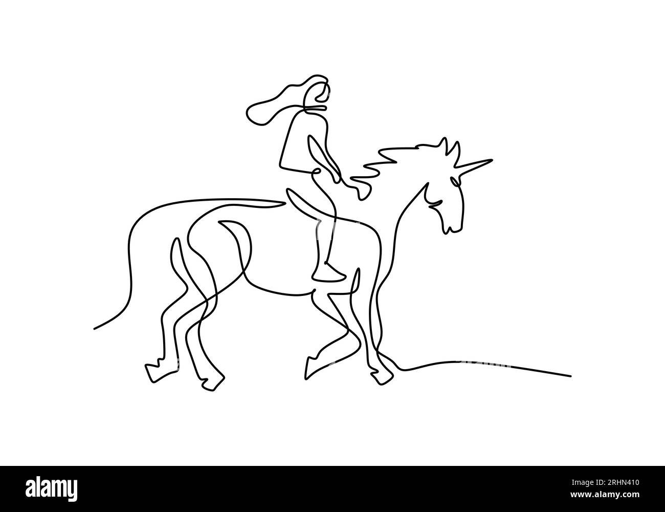 Horse continuous one line drawing hi-res stock photography and images ...