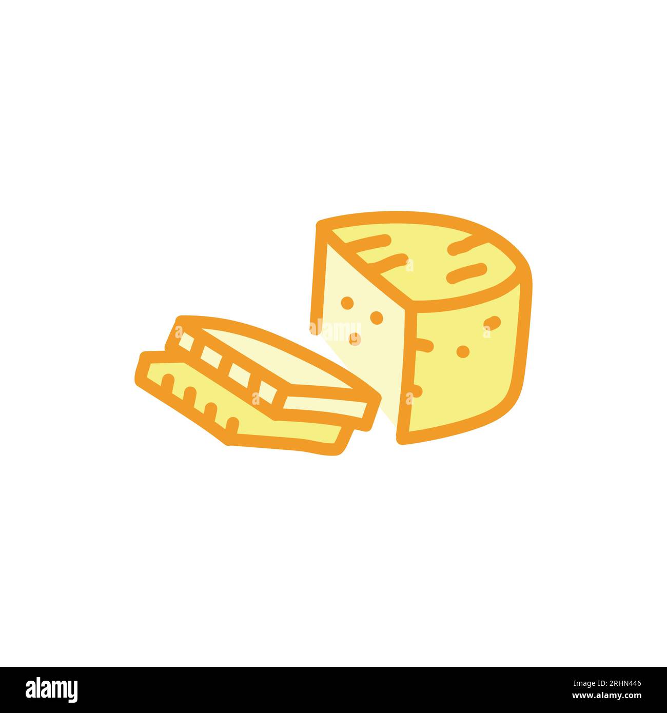 Sour milk cheese slice sign сolor line icon. Pictogram for web page ...