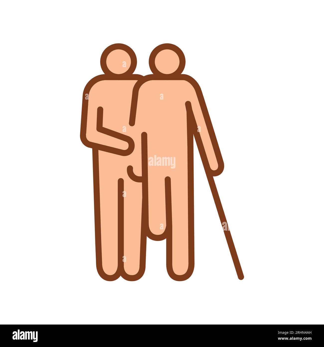 Rehabilitation sign сolor line icon. Physiotherapy. Pictogram for web ...