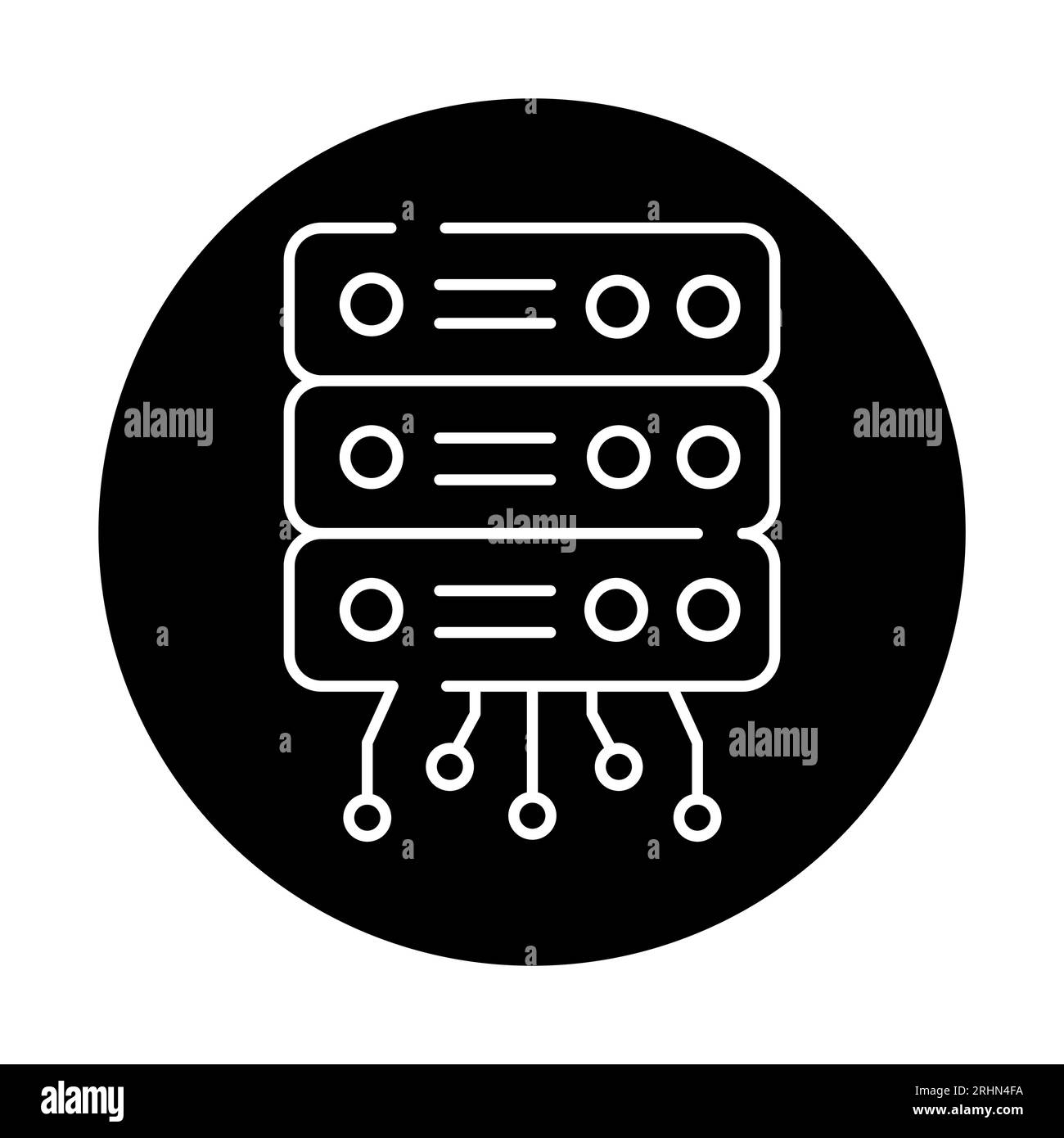 Database sign сolor line icon. Initial public offering. Pictogram for ...