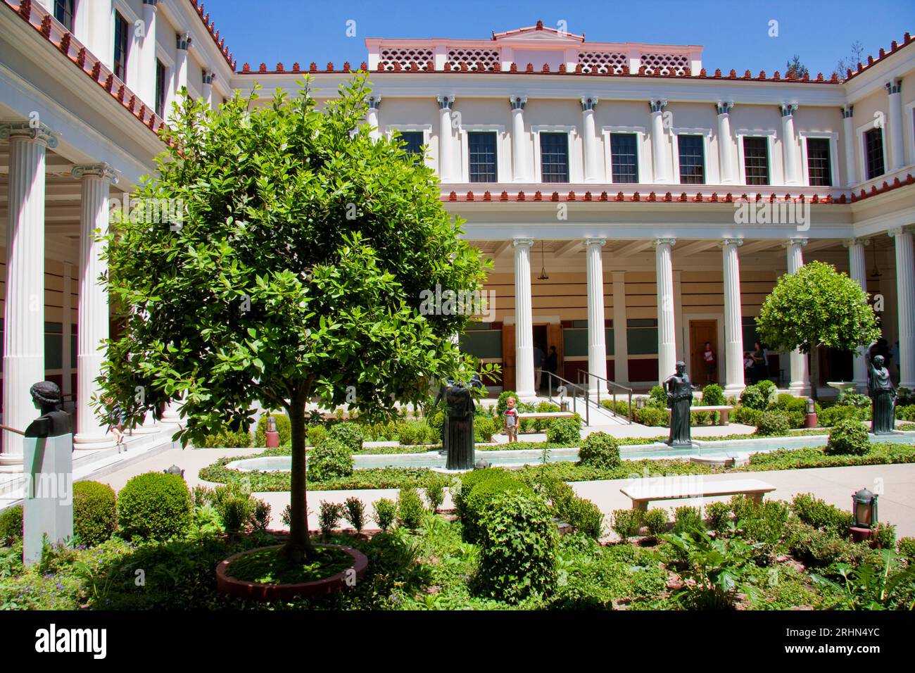 Getty Villa's Inner Peristyle, Malibu, California Stock Photo - Alamy