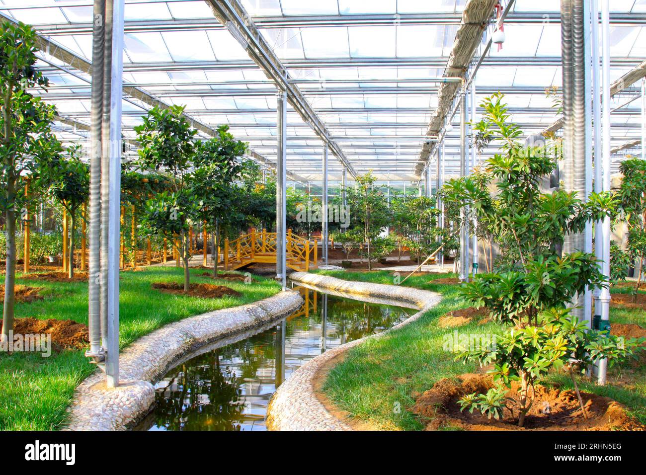 interior architectural landscape in a botanical garden, north China ...