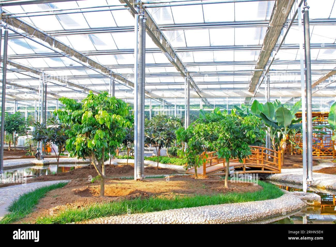 interior architectural landscape in a botanical garden, north China ...