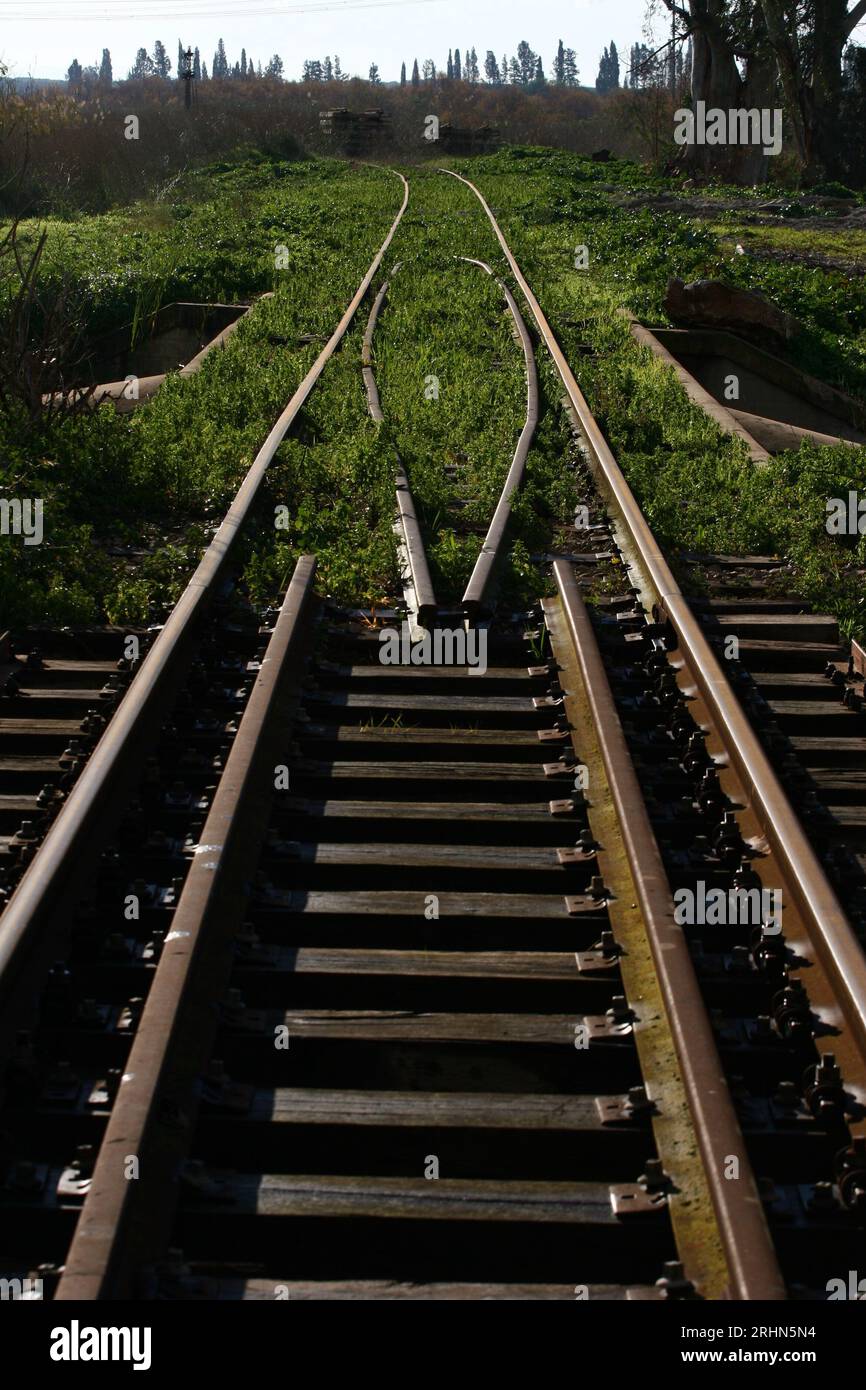 Train Tracks at Hadera East train station, Hadera, Israel Stock Photo ...