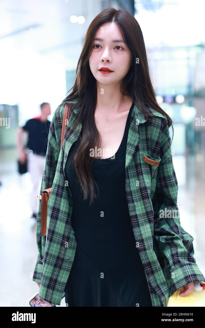 Shanghai, China. 17th Aug, 2023. Chinese actress, host, and model Shen Mengchen appears at the ...