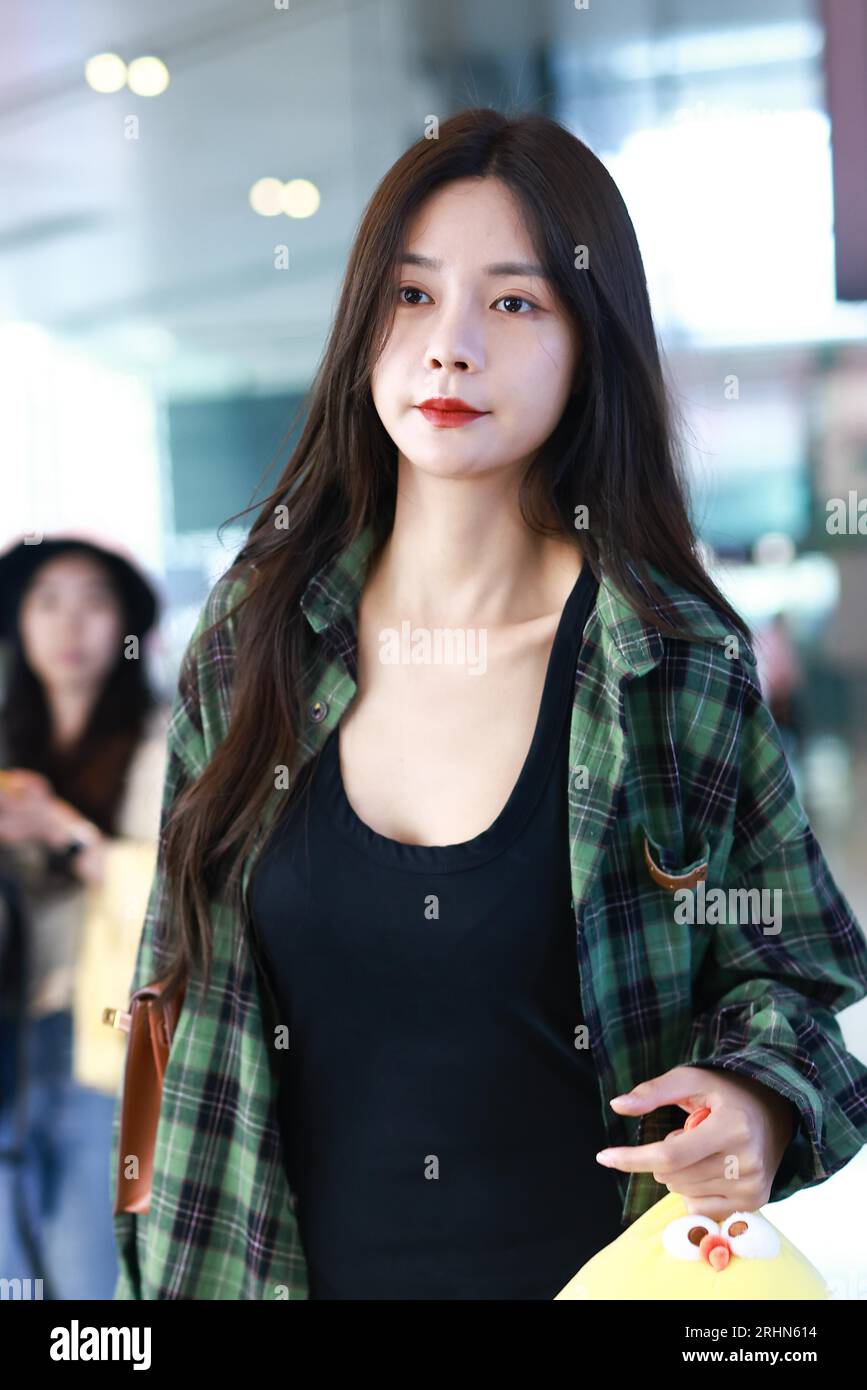 Shanghai, China. 17th Aug, 2023. Chinese actress, host, and model Shen Mengchen appears at the ...