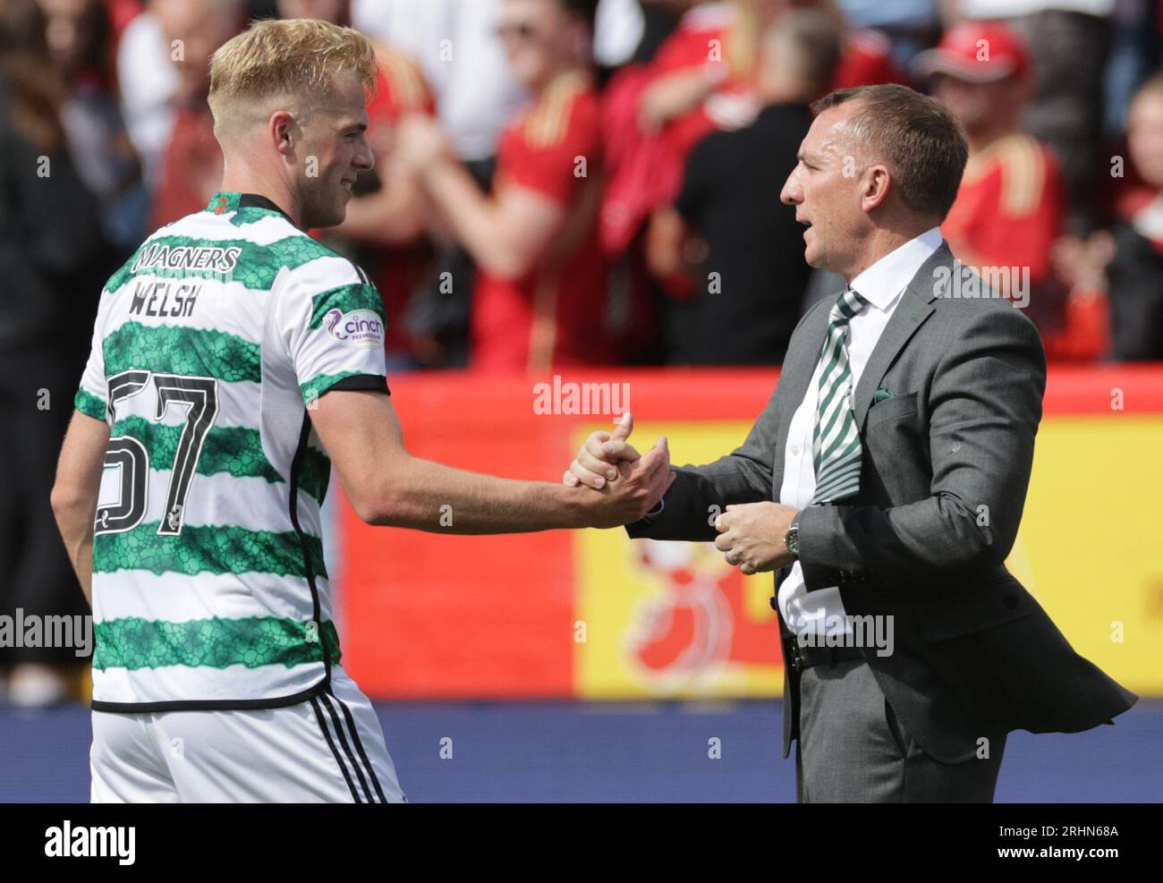 File photo dated 13-08-2023 of Celtic's Stephen Welsh and manager ...