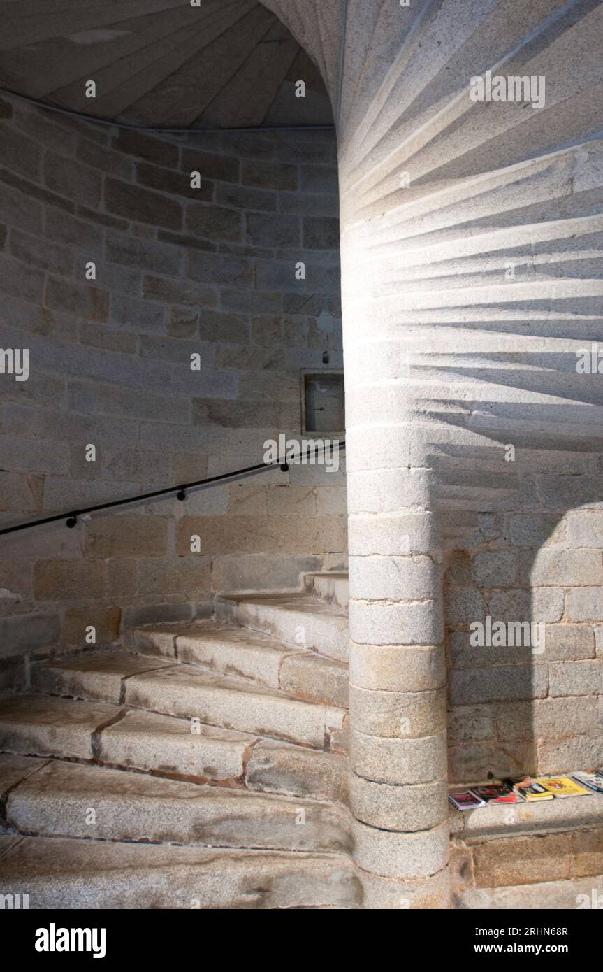 curious shape of the internal stairs of the castle of Rennes Stock ...