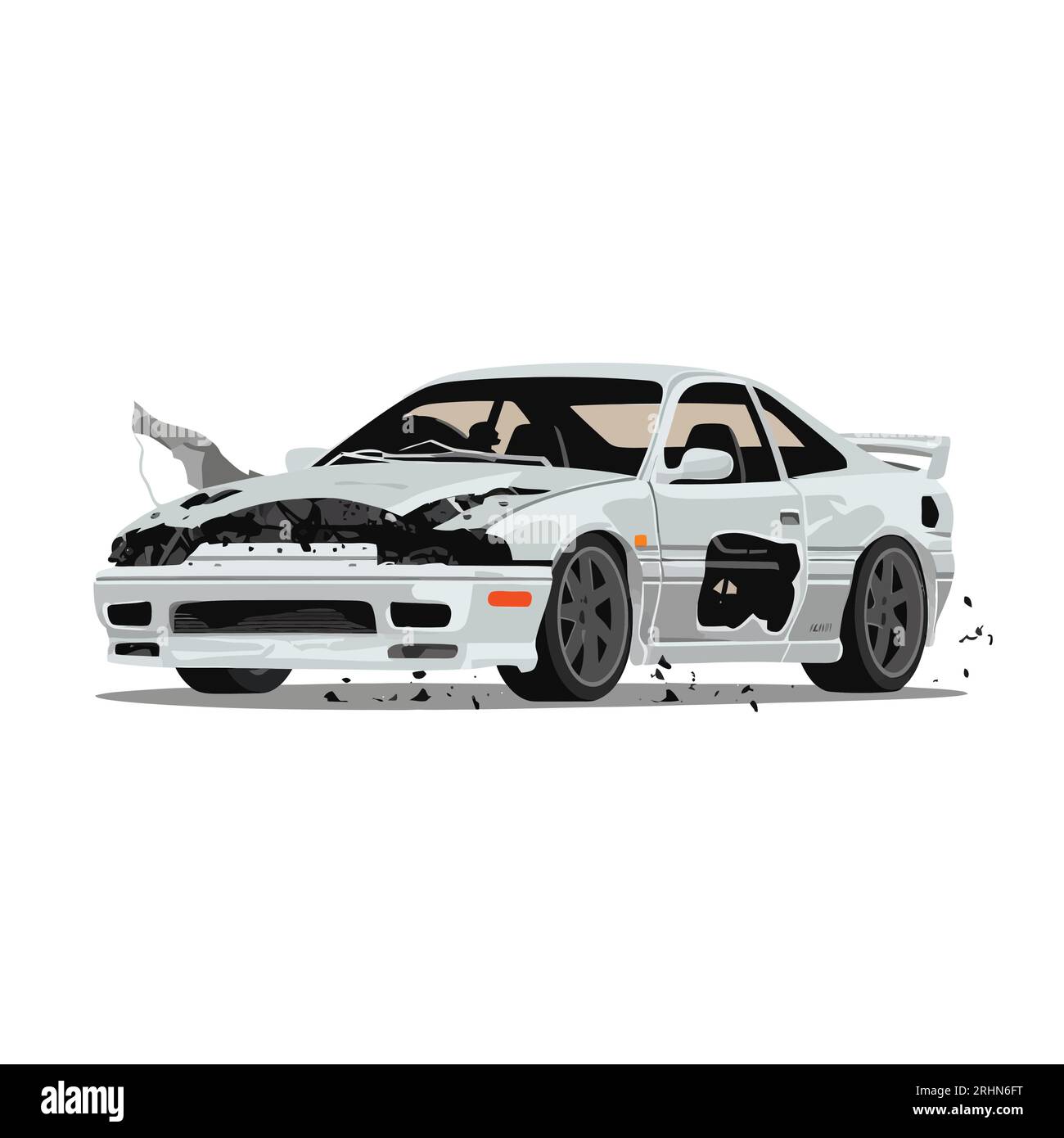 Destroyed car Cut Out Stock Images & Pictures - Alamy