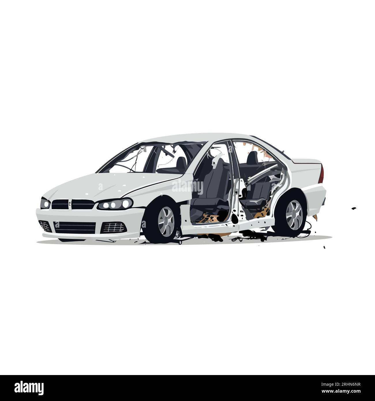 Burnt car Stock Vector Images - Alamy