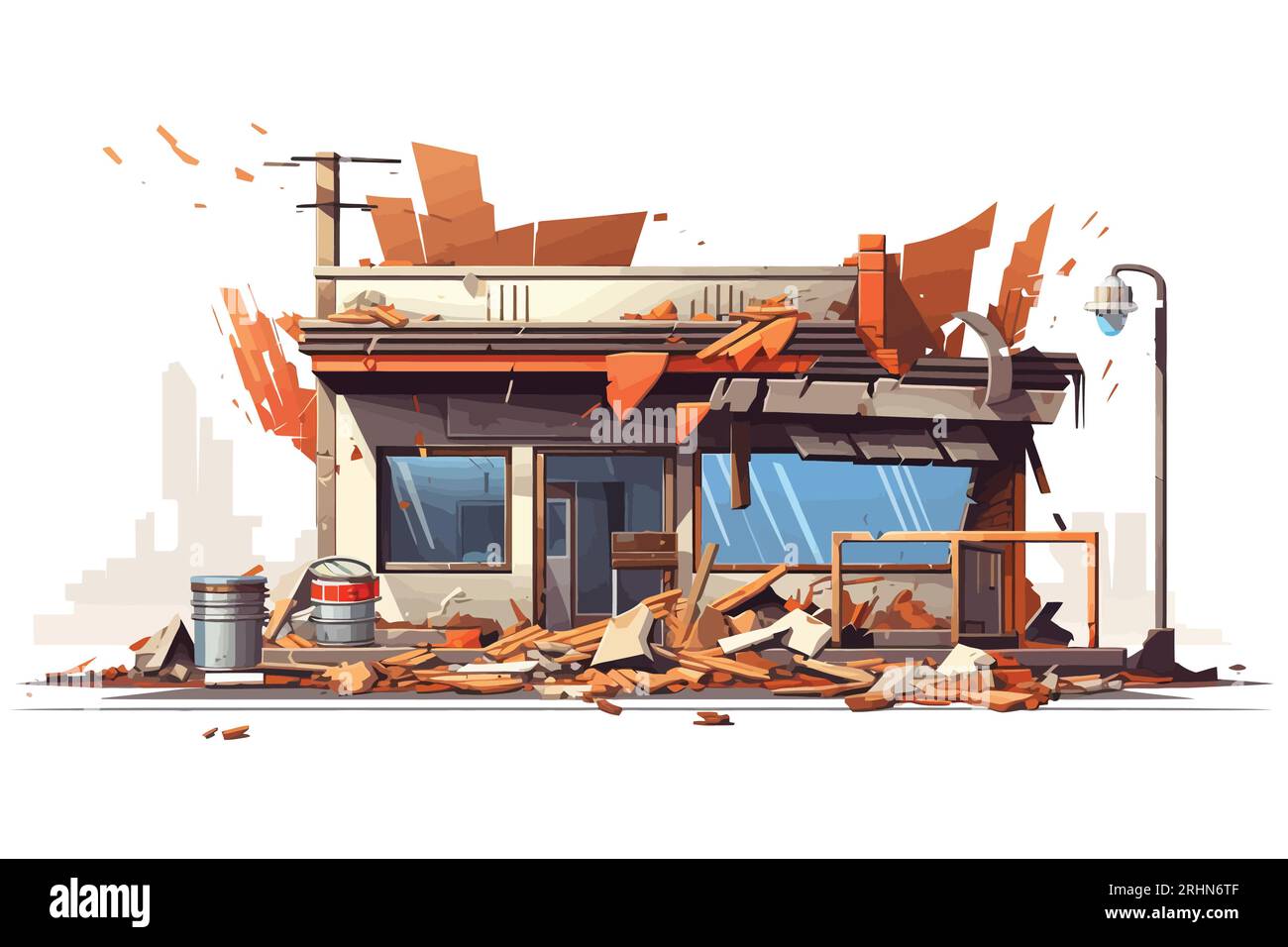 Earthquake damage building debris Cut Out Stock Images & Pictures - Alamy