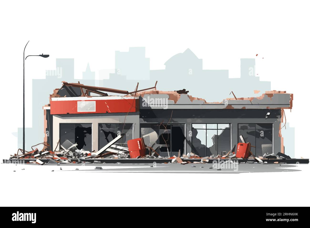 Demolished shop Stock Vector Images - Alamy
