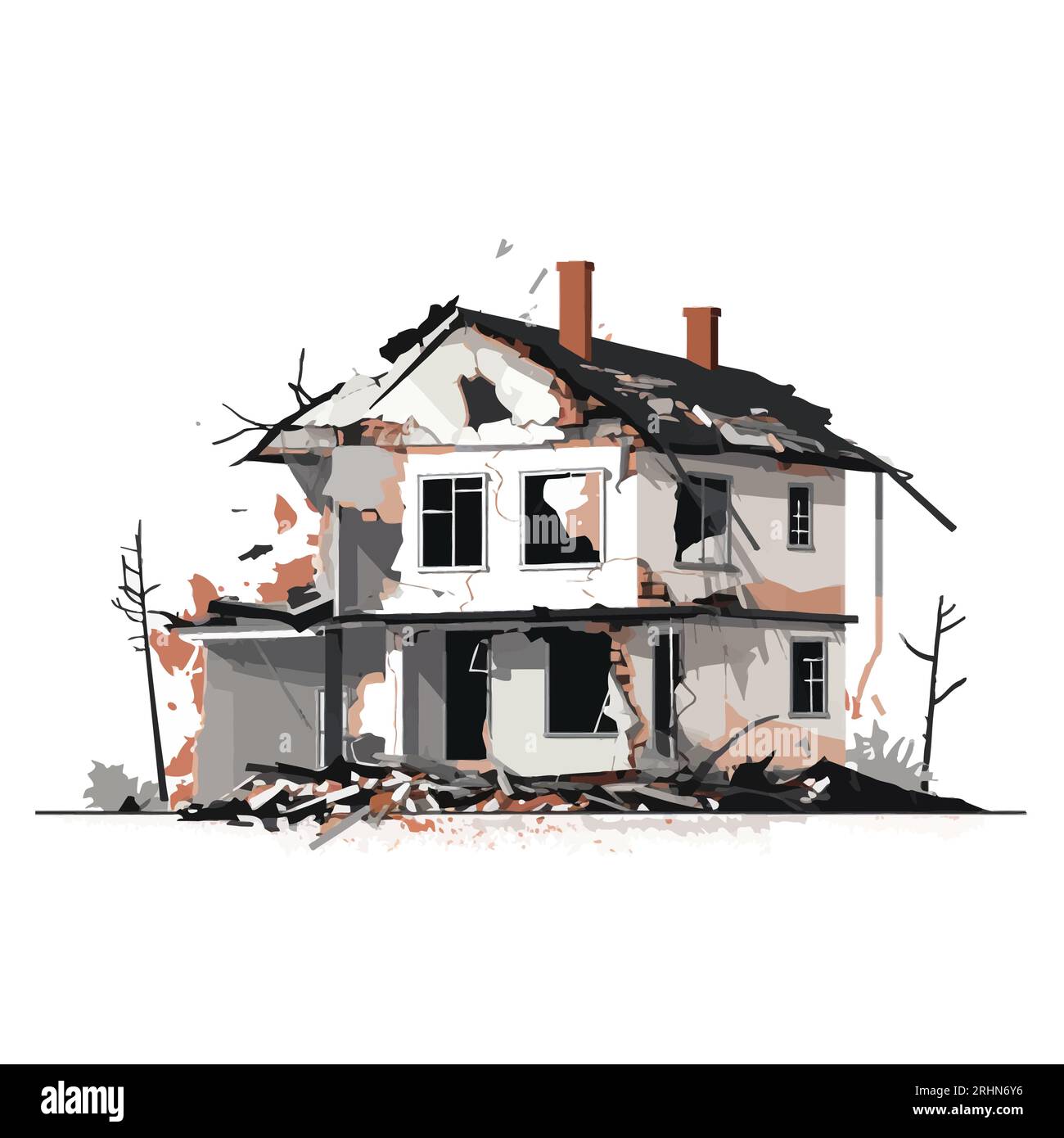 Earthquake damage building debris Cut Out Stock Images & Pictures - Alamy