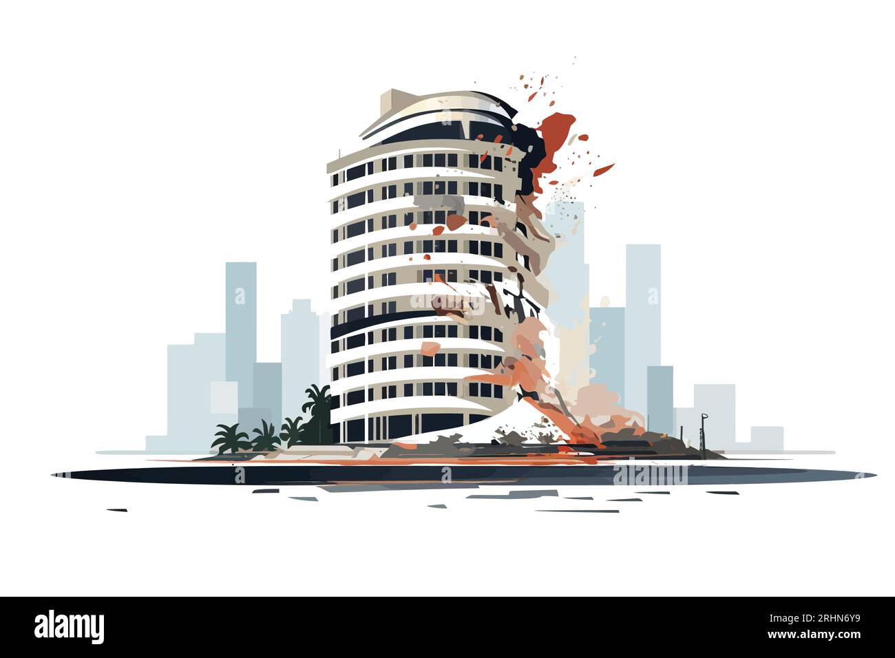 Earthquake damage building industrial Stock Vector Images - Alamy