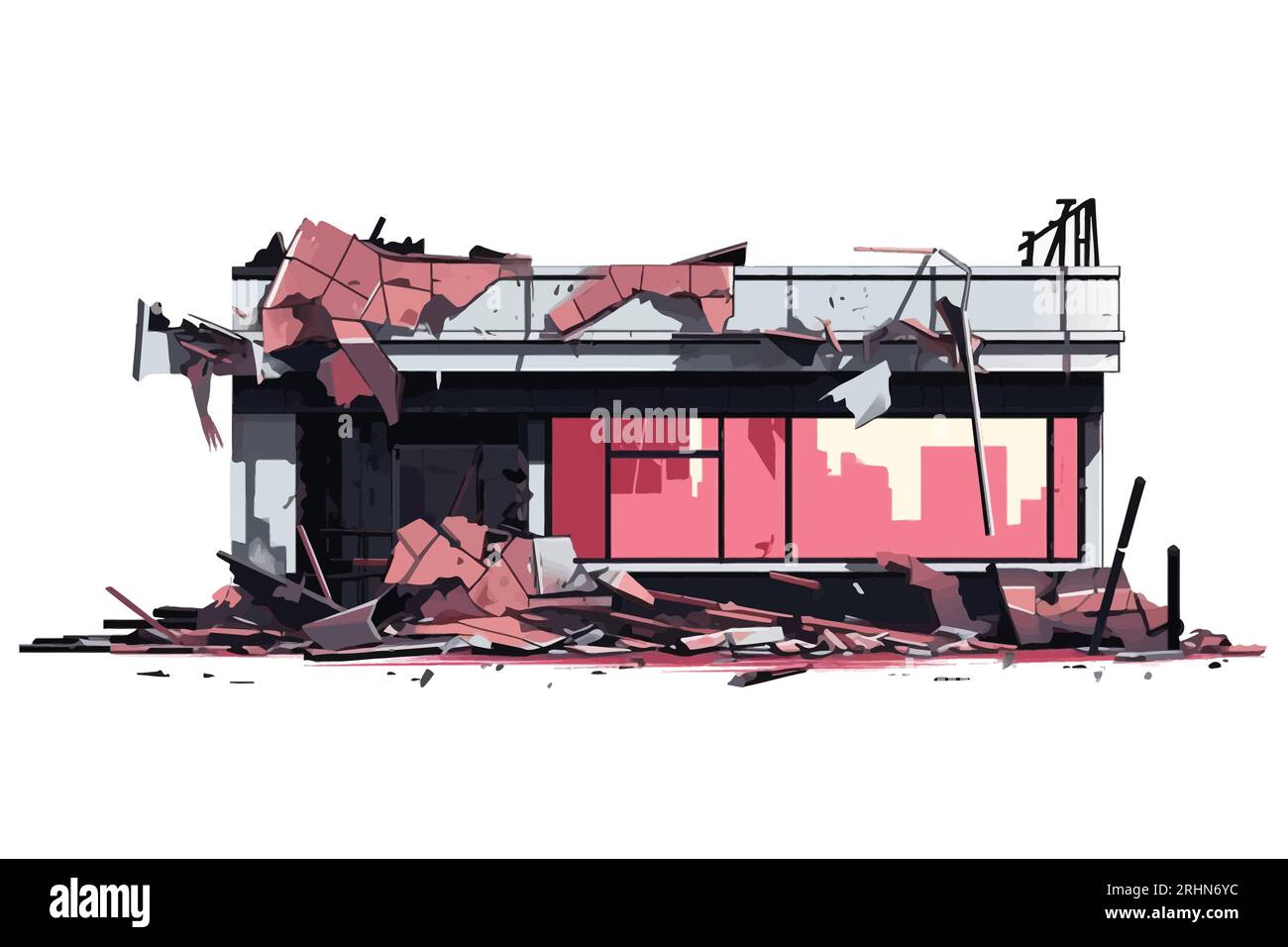 Earthquake damage building debris Cut Out Stock Images & Pictures - Alamy