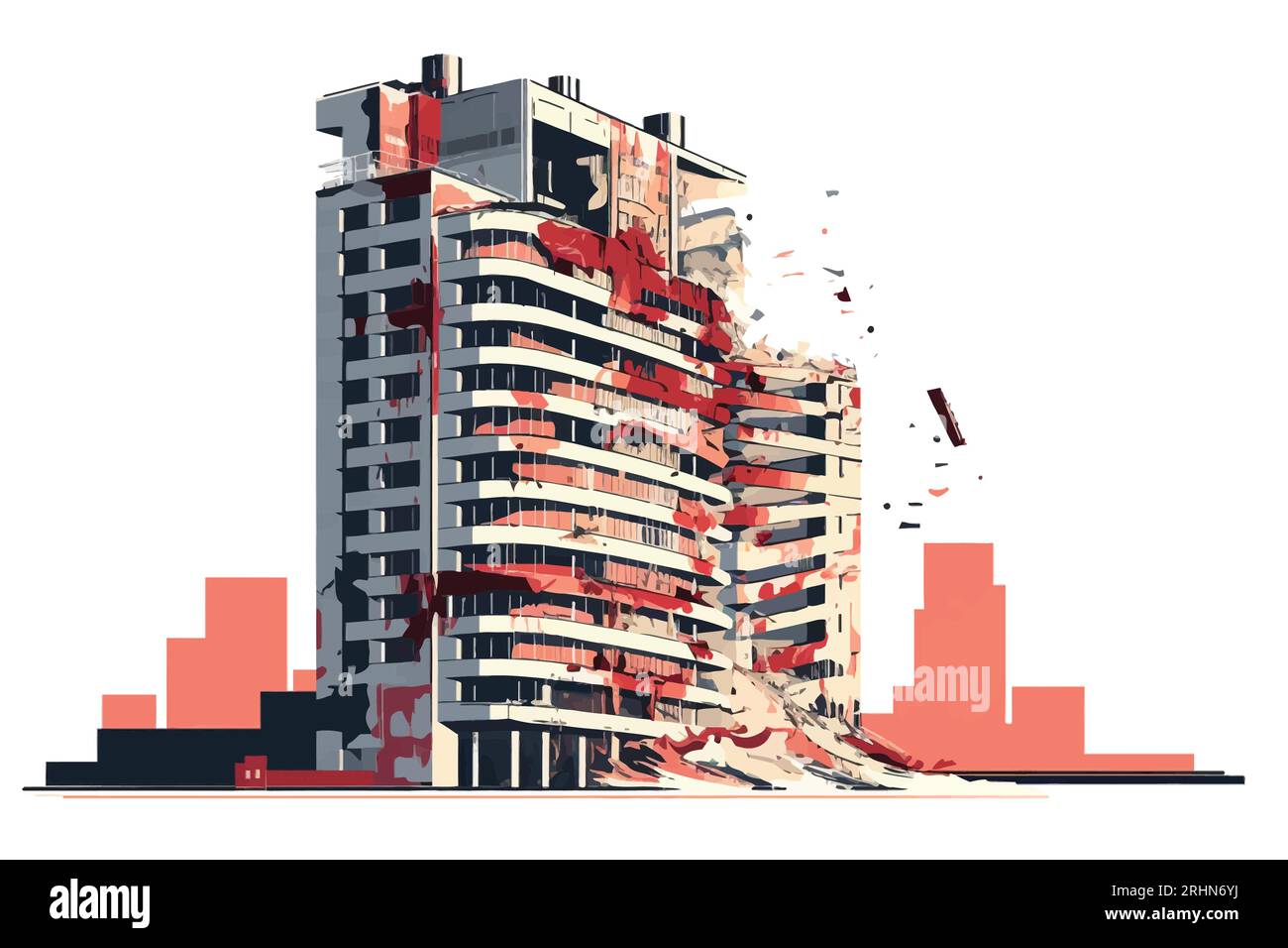 Earthquake damage building industrial Stock Vector Images - Alamy