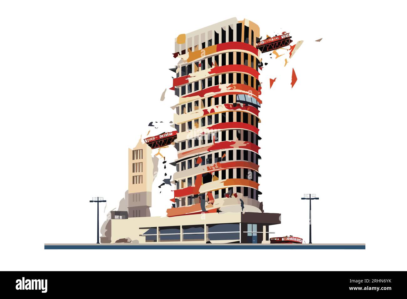 Earthquake damage building industrial Stock Vector Images - Alamy