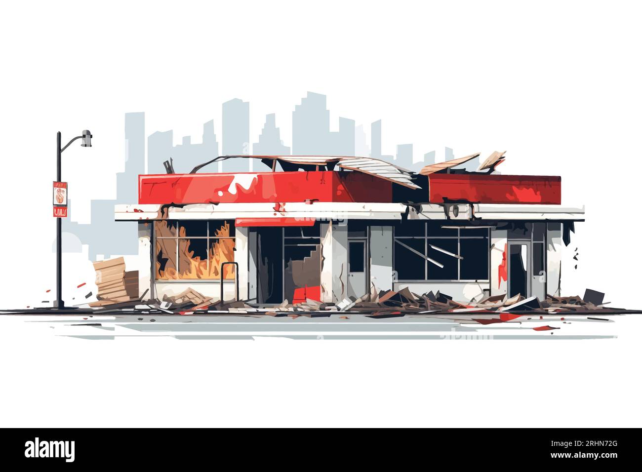 Demolished shop Stock Vector Images - Alamy