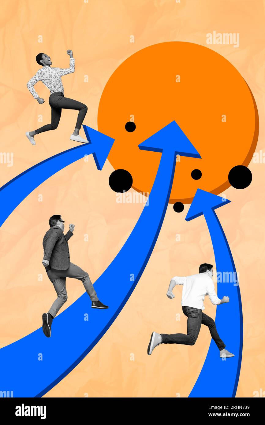 Poster banner template collage of crazy competitors best productivity ...