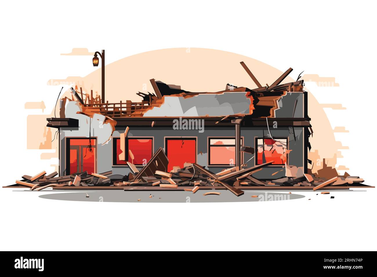 Demolished shop Stock Vector Images - Alamy