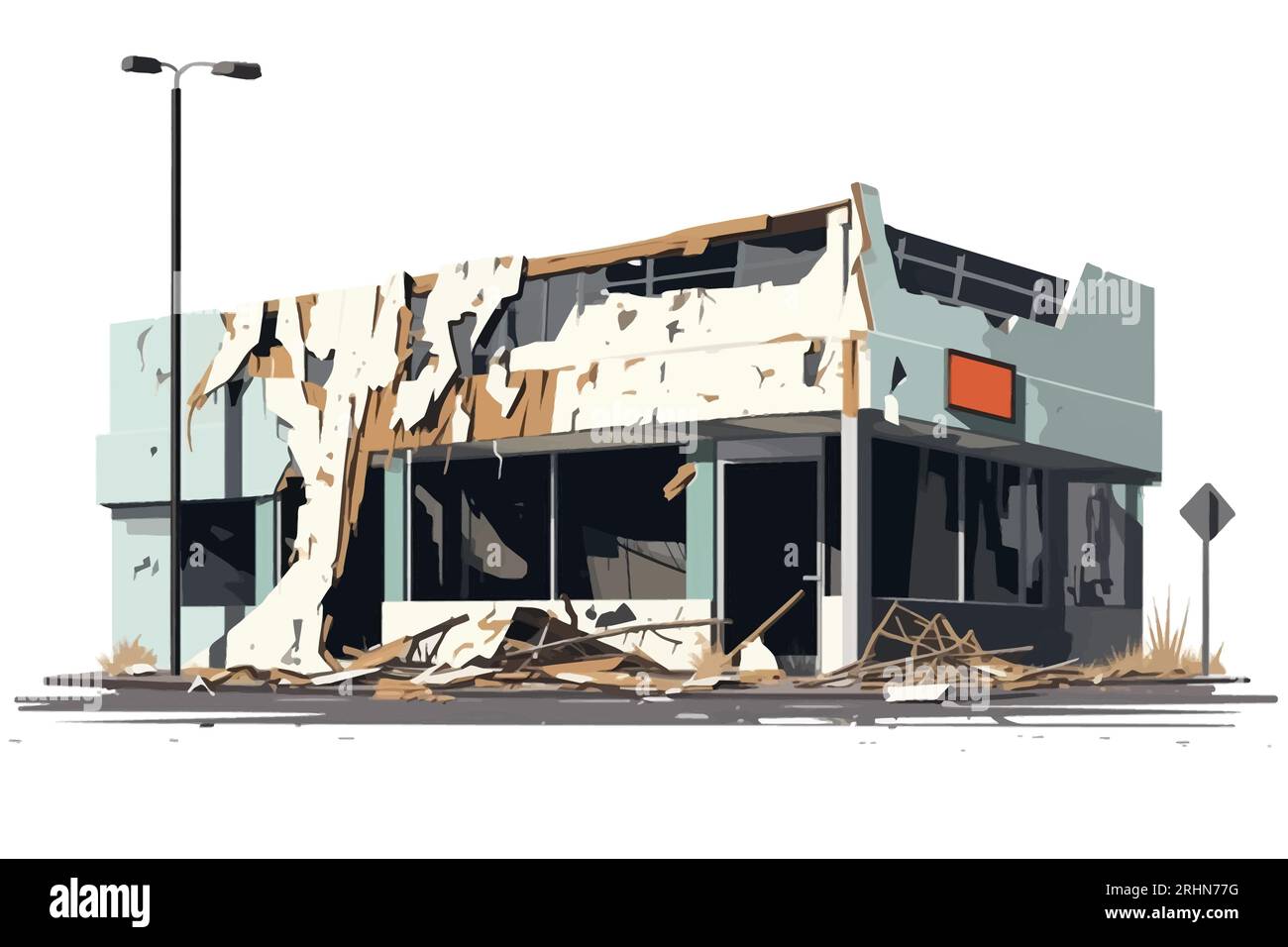 Earthquake damage building debris Stock Vector Images - Alamy