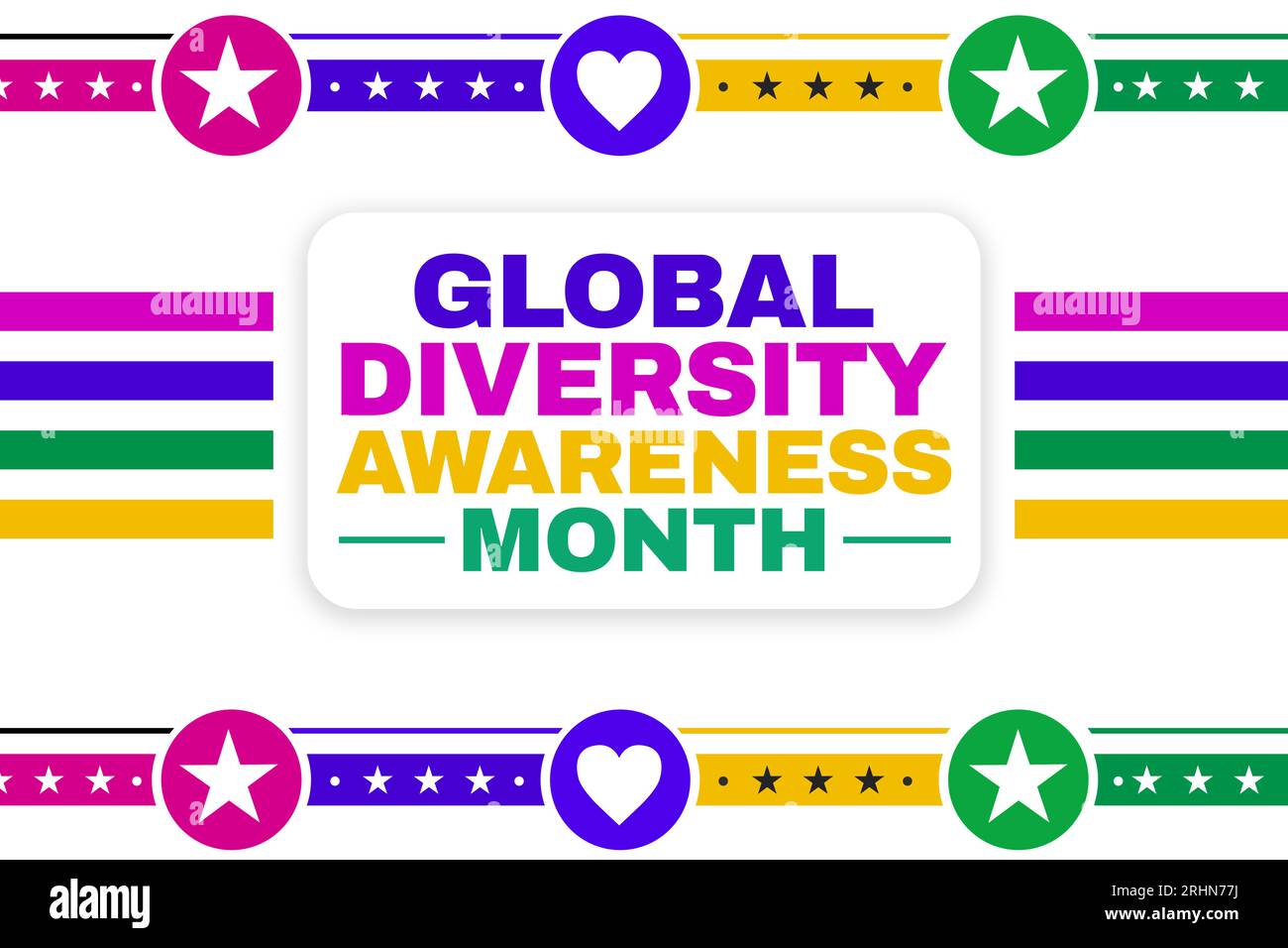 Celebrating Global diversity awareness month, background design with ...