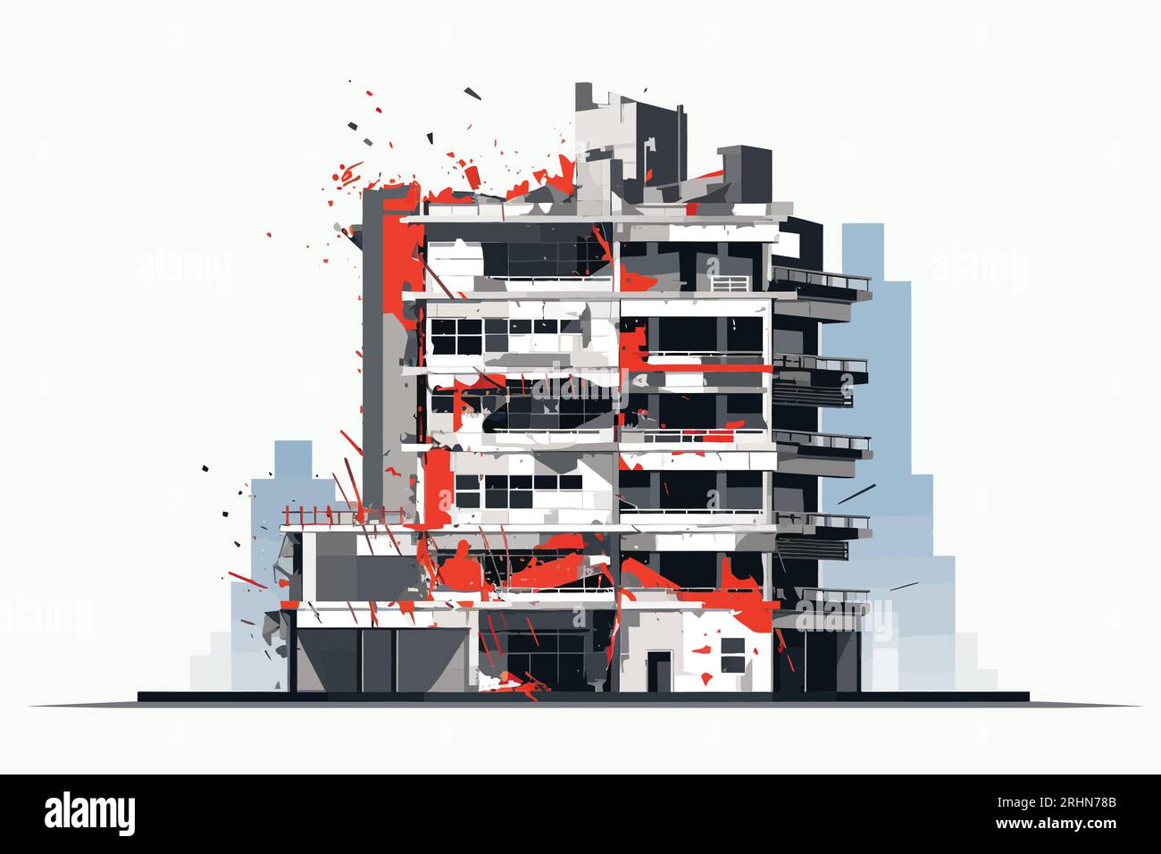 Earthquake damage building industrial Stock Vector Images - Alamy