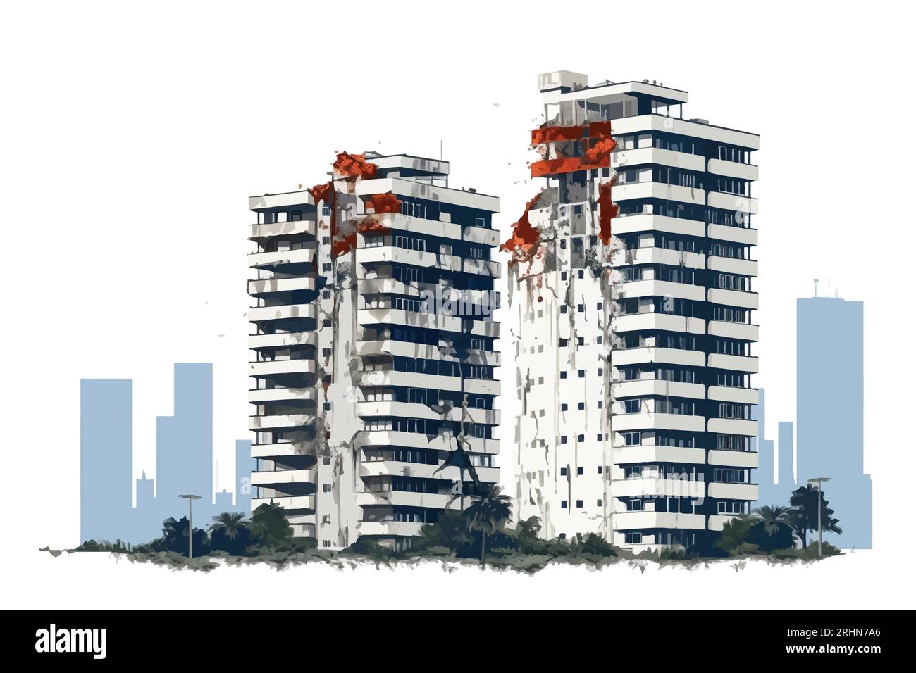 Earthquake damage building industrial Stock Vector Images - Alamy