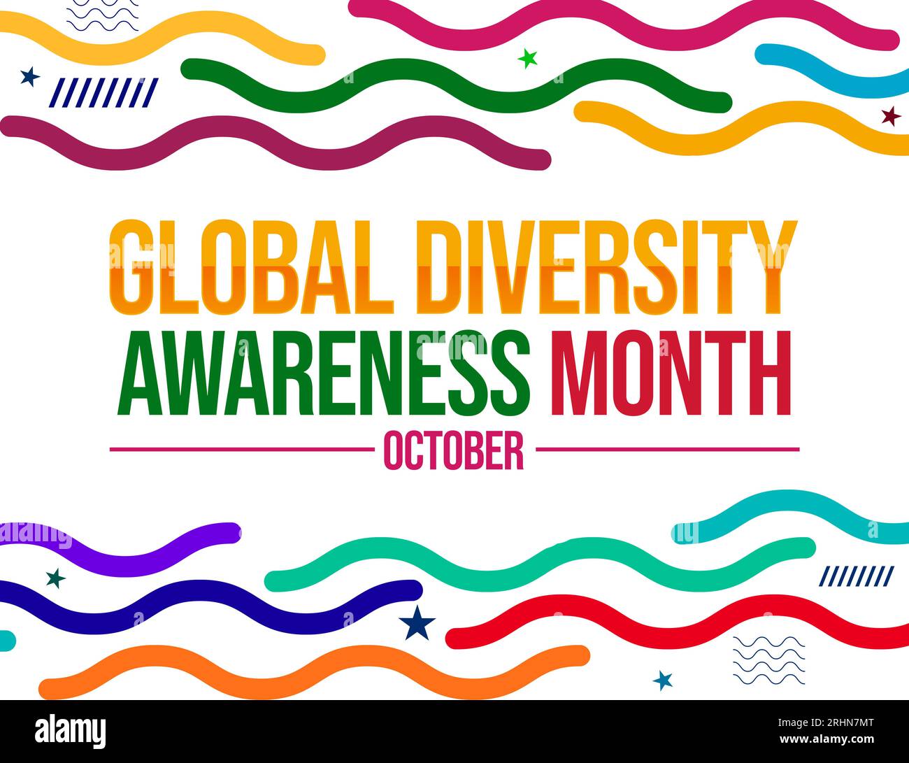 Global Diversity awareness month colorful wallpaper with shapes and ...