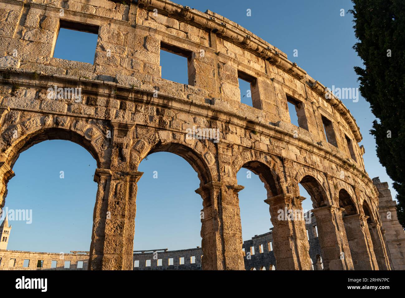 Pula Arena in the summer, Croatia Stock Photo - Alamy