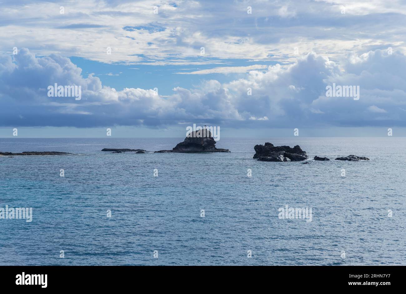 Nacula, Fiji: 26 May 2023: Warrior on rock, Nacula Island, Yasawa ...