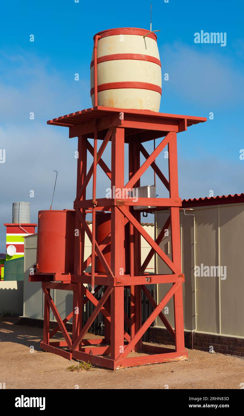 Water tank on top of a metal platform Stock Photo - Alamy