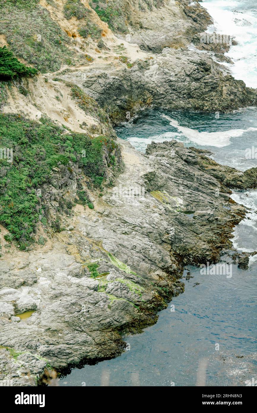 Overhead view of Big Sur coastline Stock Photo - Alamy