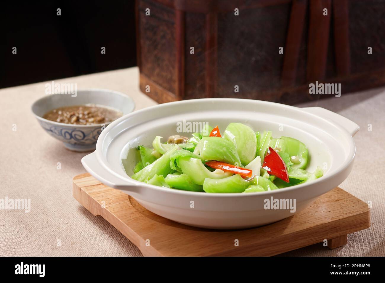 Boiled (stir fried ) Mustard Leaf Stock Photo - Alamy
