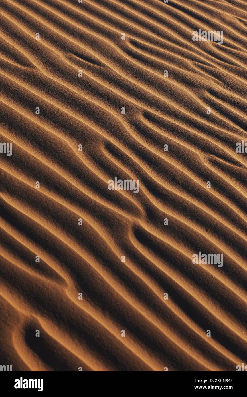 Detail of patterns made by lines in sand dunes vertical Stock Photo - Alamy