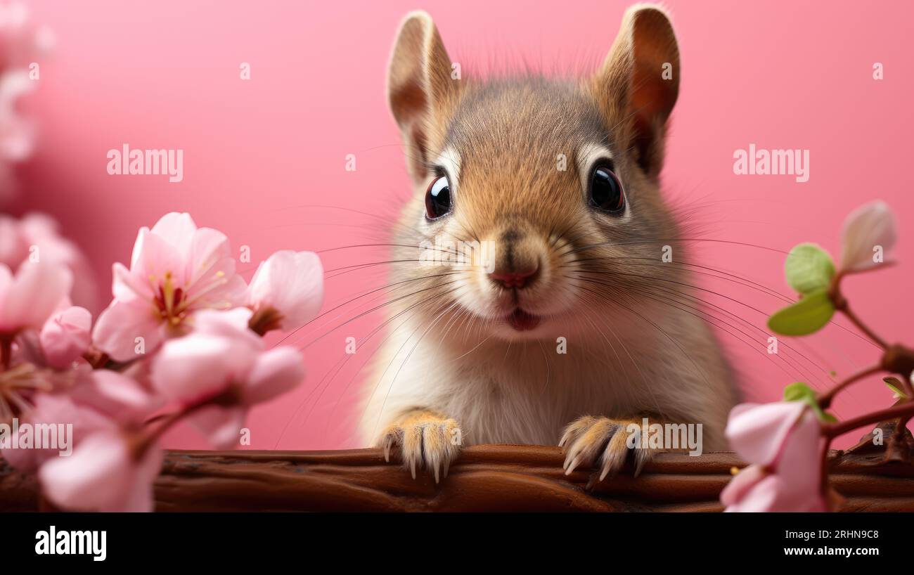 Surprised squirrel, cautiously peeks around a corner Stock Photo - Alamy