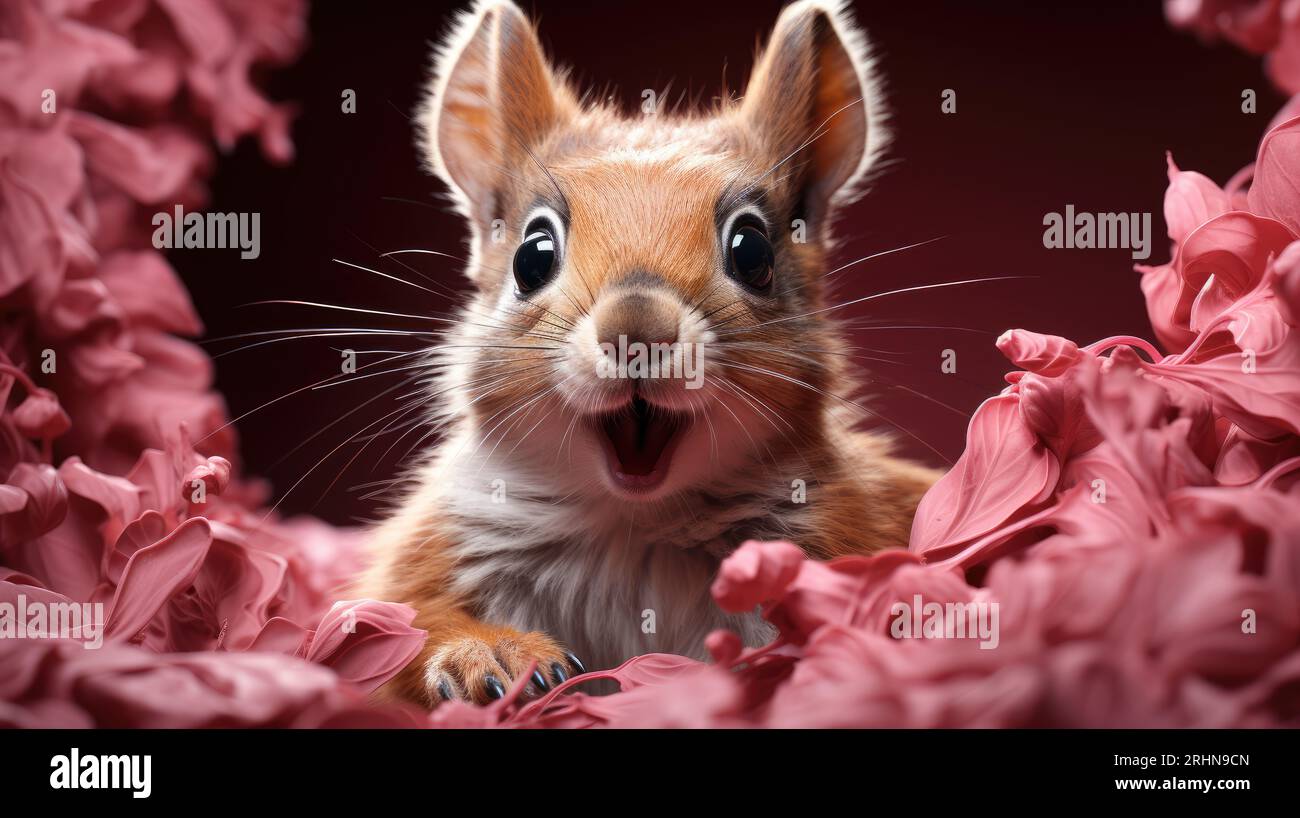 Surprised squirrel, cautiously peeks around a corner Stock Photo - Alamy