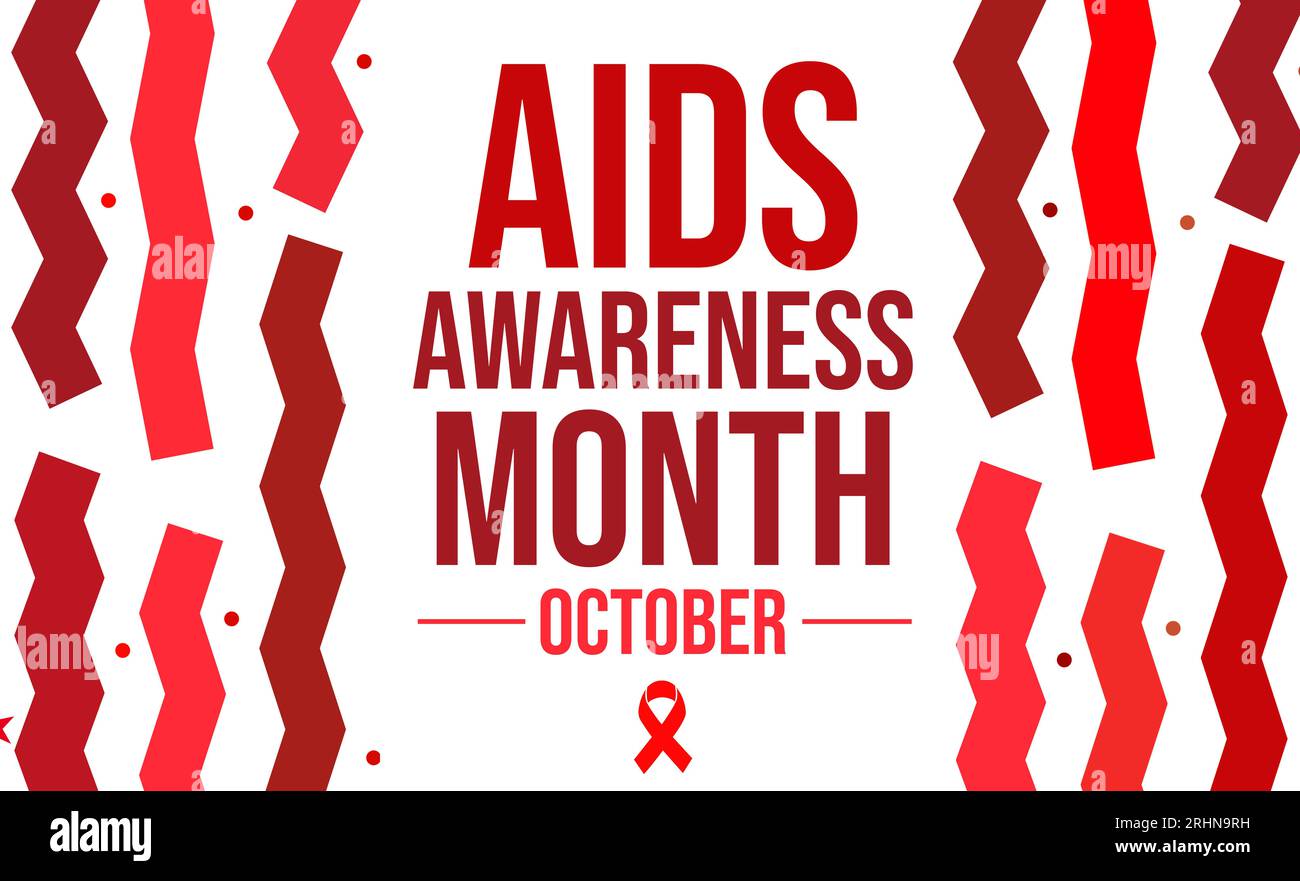 October is aids awareness month, backdrop design with shapes and ...