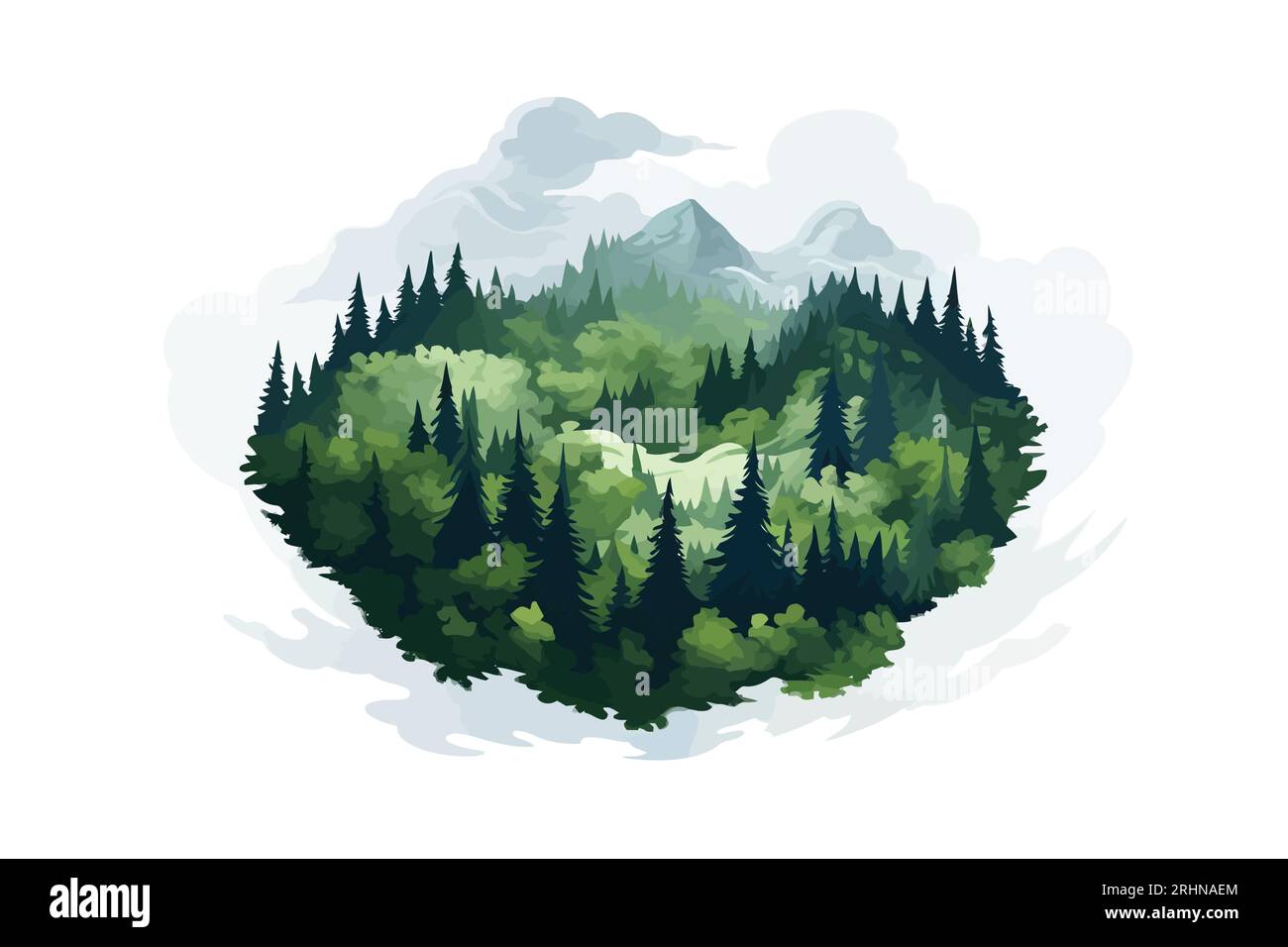 Aerial tropical garden isolated vector hi-res stock photography and ...