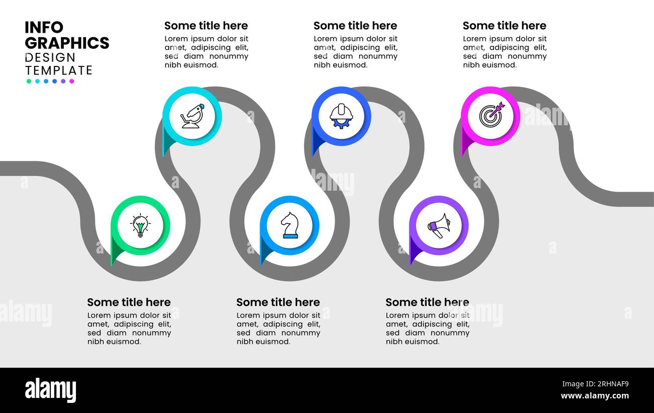 Infographic template with icons and 6 options or steps. Path to success. Can be used for ...